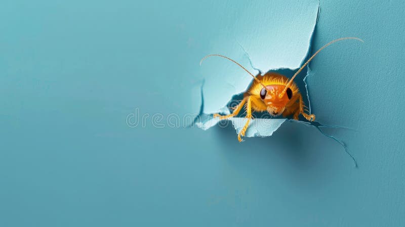 Cute Flea Peeking through a Hole Stock Illustration - Illustration of ...
