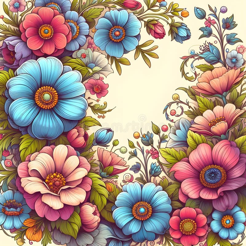 Cute Floral Pattern Artwork Stock Illustration - Illustration of prints ...
