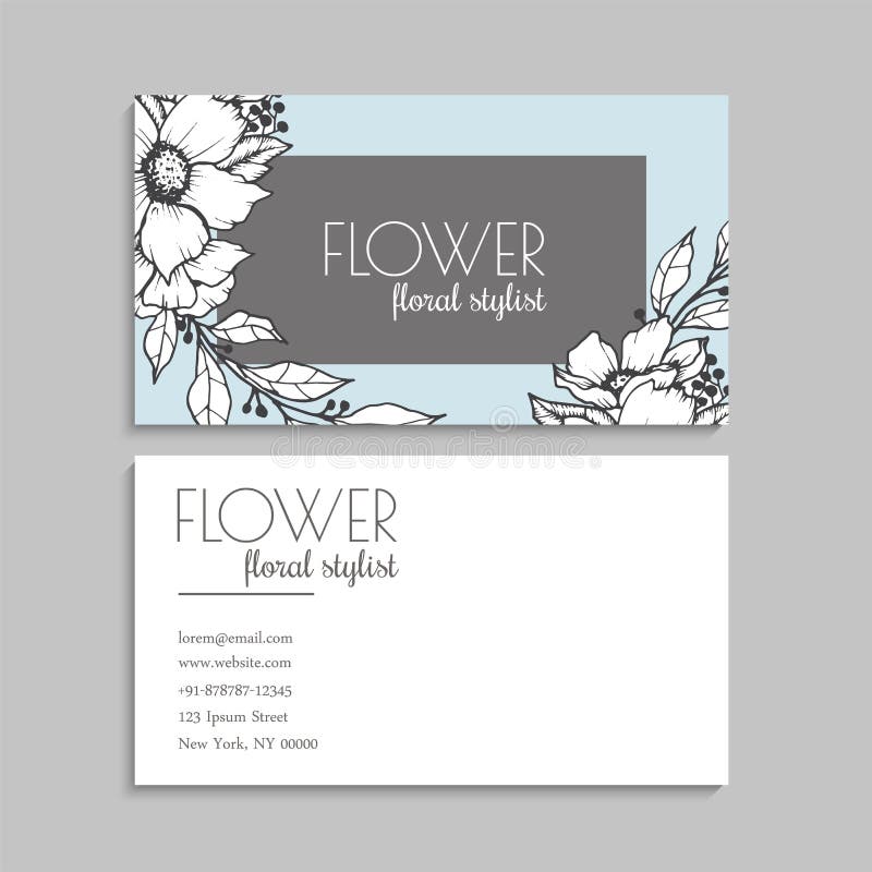 Cute Floral Pattern Business Card Name Card Design Template Stock ...