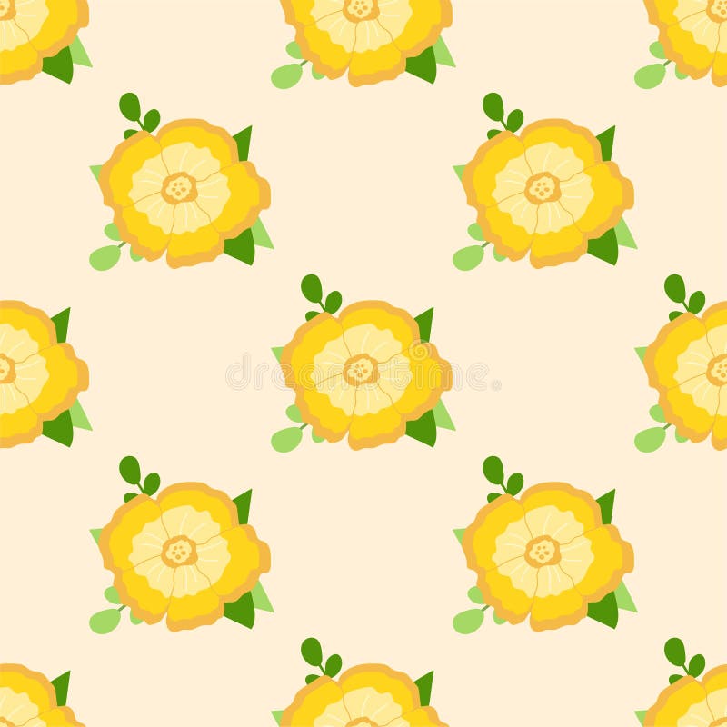 Cute Floral Pattern in the Flower on Yellow Background. Backdrop for ...