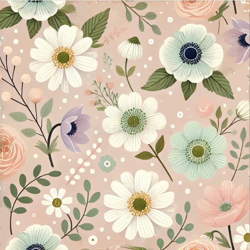 CUTE FLORAL PATTERN PRINT DESIGN in VECTOR Stock Vector - Illustration ...