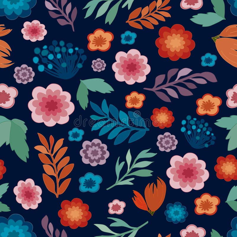 Cute Floral Seamless Texture, Repeatable Pattern Stock Vector ...