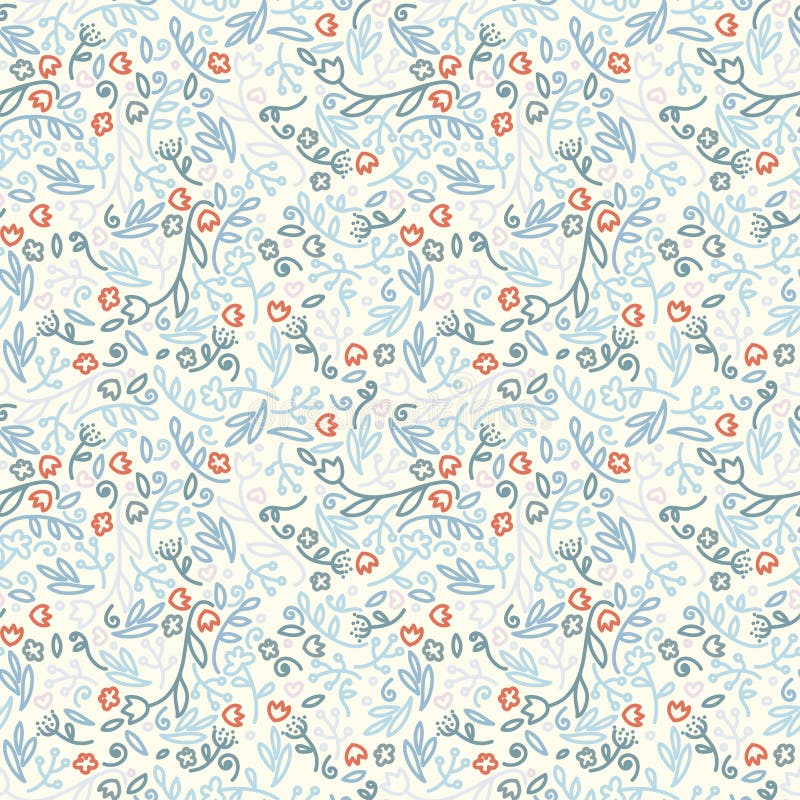 Cute Floral Seamless Texture Stock Vector - Illustration of pattern ...