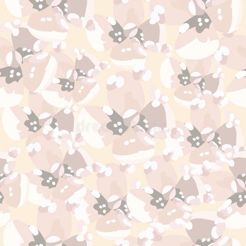 Cute Floral Vector Beige Colors Seamless Pattern. Abstract Dotted ...