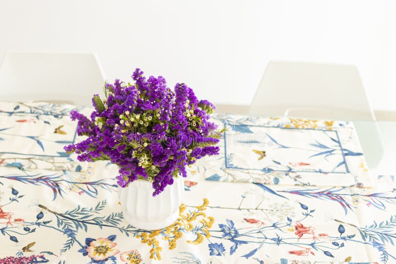 Cute Flower Arrangement with Purple Statice Stock Image - Image of ...