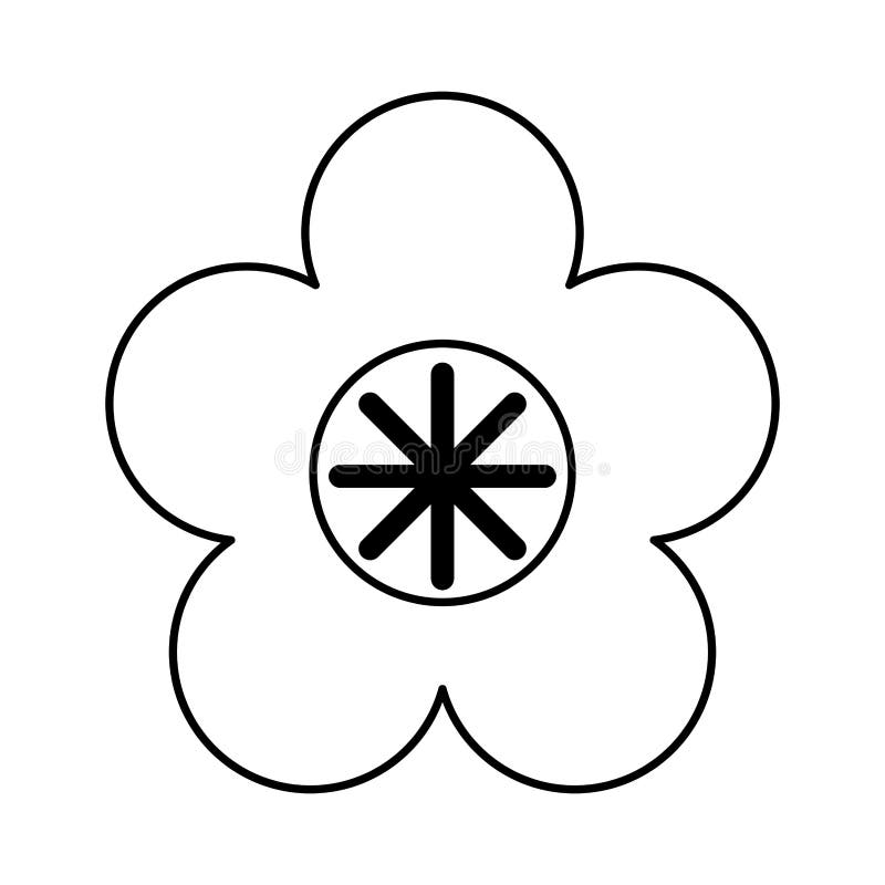 Cute flower emblem icon stock vector. Illustration of graphic - 85448752