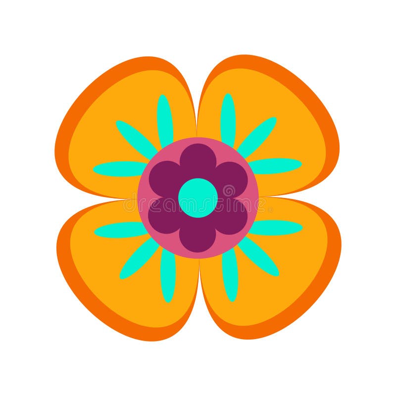 Cute flower icon stock vector. Illustration of color - 115102245