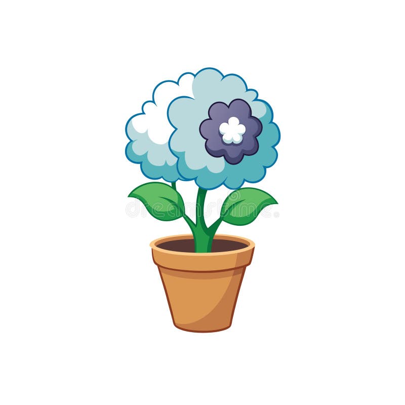 Cute Flower in Pot Cartoon Illustration Stock Photo - Illustration of ...