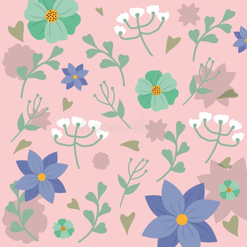 Cute Flowers Pattern Background Stock Vector - Illustration of little ...