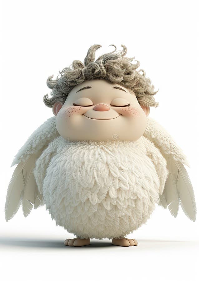 Cute Fluffy Bird Fat Cartoon Character Stock Illustration ...