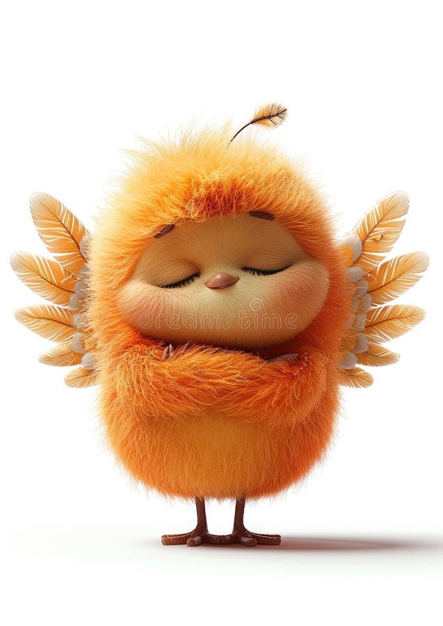 A Cute Fluffy Angel Cartoon Generative AI Stock Illustration ...