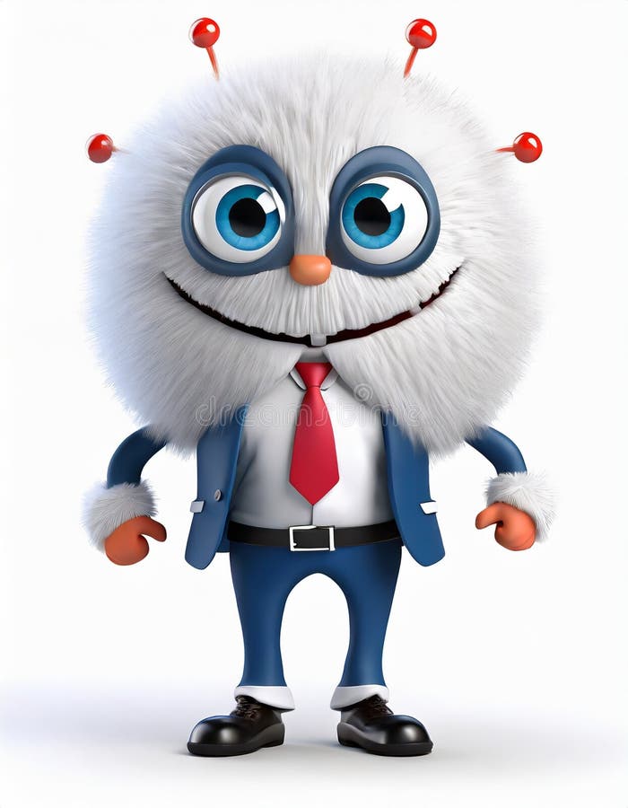 Cute fluffy business man stock illustration. Illustration of character ...