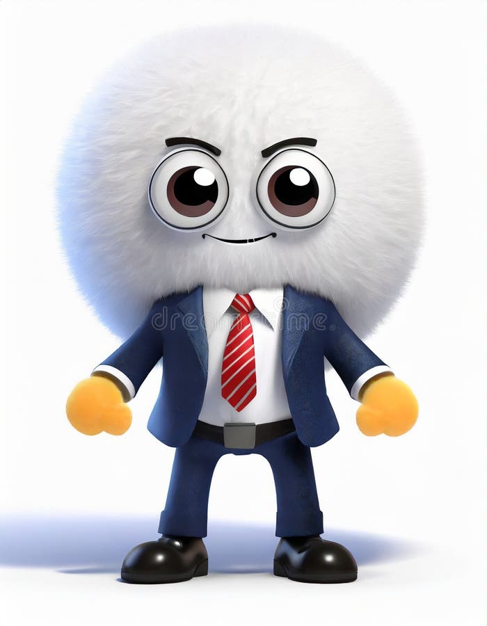 Cute fluffy business man stock illustration. Illustration of white ...