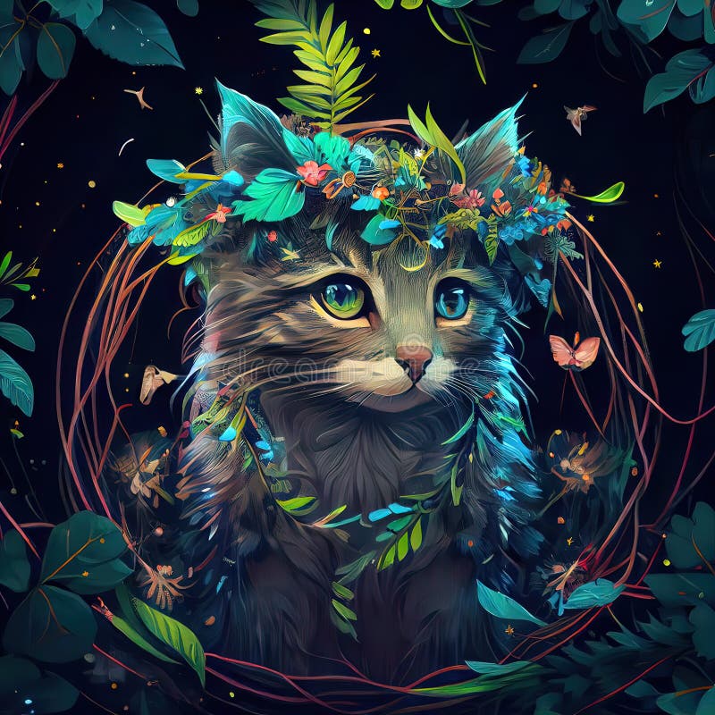 Cute Fluffy Cat - Ai Generated Stock Illustration - Illustration of ...