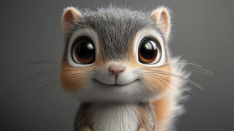 Cute, Fluffy Chipmunk Portrait Stock Illustration - Illustration of ...