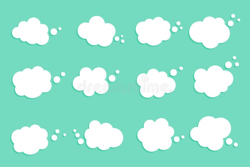 Cute Fluffy Clouds Icon in Collection Vector Design Set Stock Vector ...