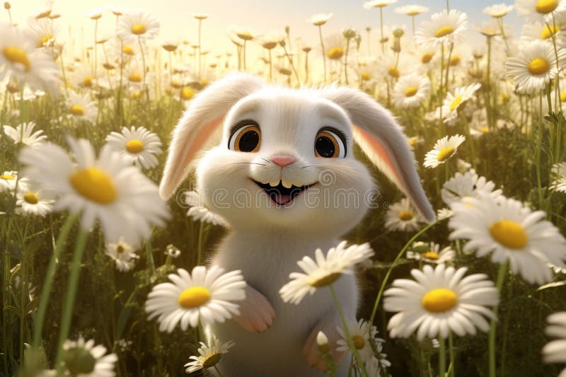 Cute and Fluffy Easter Bunny Peeking Out from a Stock Illustration ...