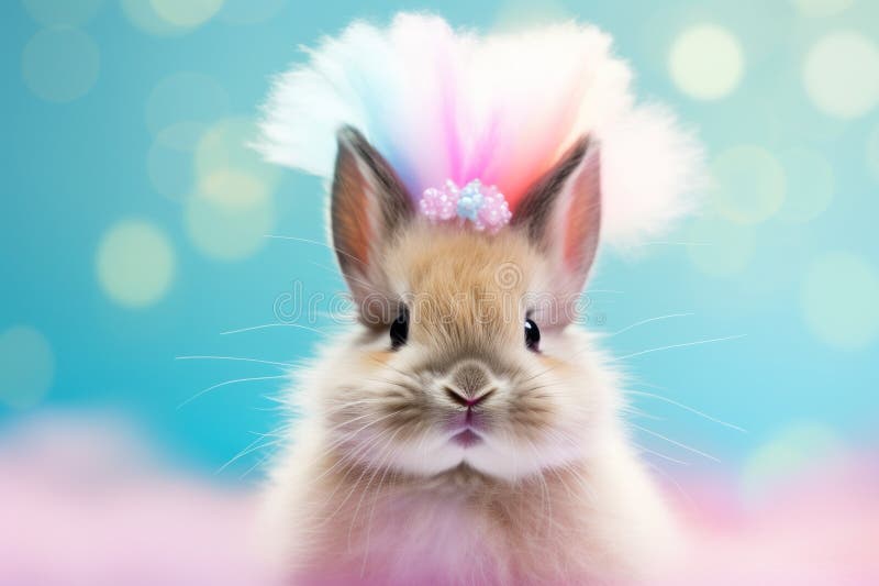 Cute Fluffy Funny Easter Bunny Stock Photo - Image of domestic ...