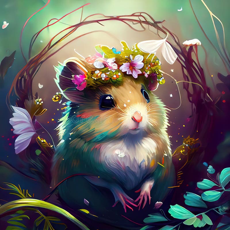 Cute Fluffy Hamster - Ai Generated Stock Illustration - Illustration of ...