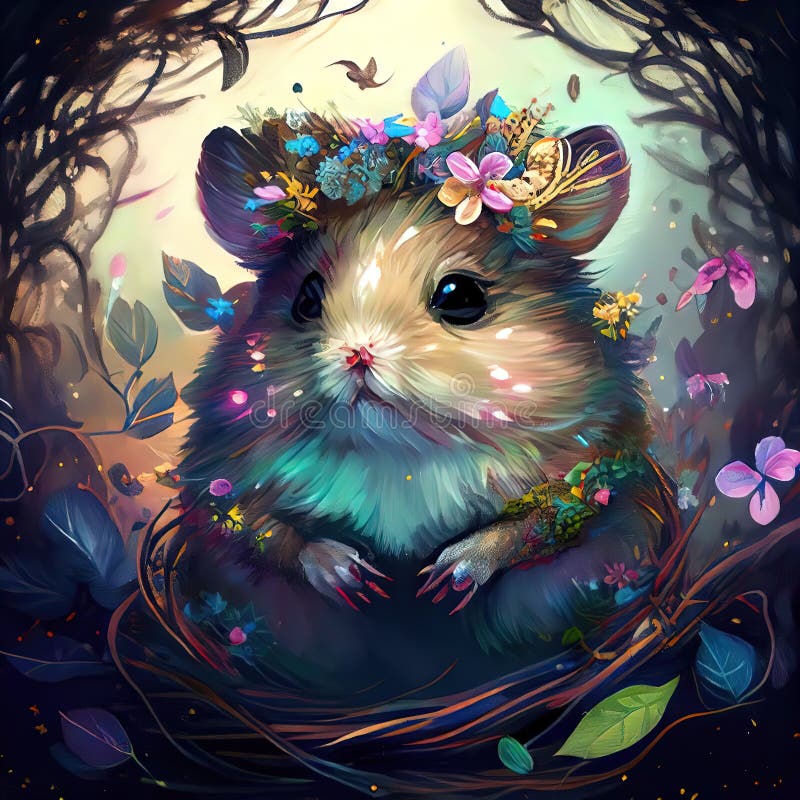 Cute Fluffy Hamster - Ai Generated Stock Illustration - Illustration of ...