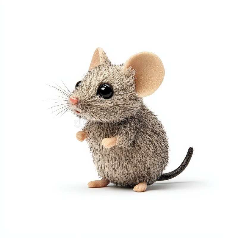 A Cute and Fluffy Mouse Character with Large Ears Perfect for Childrens ...
