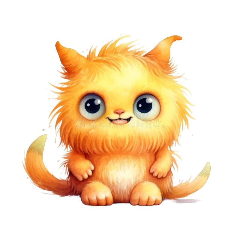 A Cute, Fluffy, Orange Creature with Big Eyes and a Smile Stock Photo ...