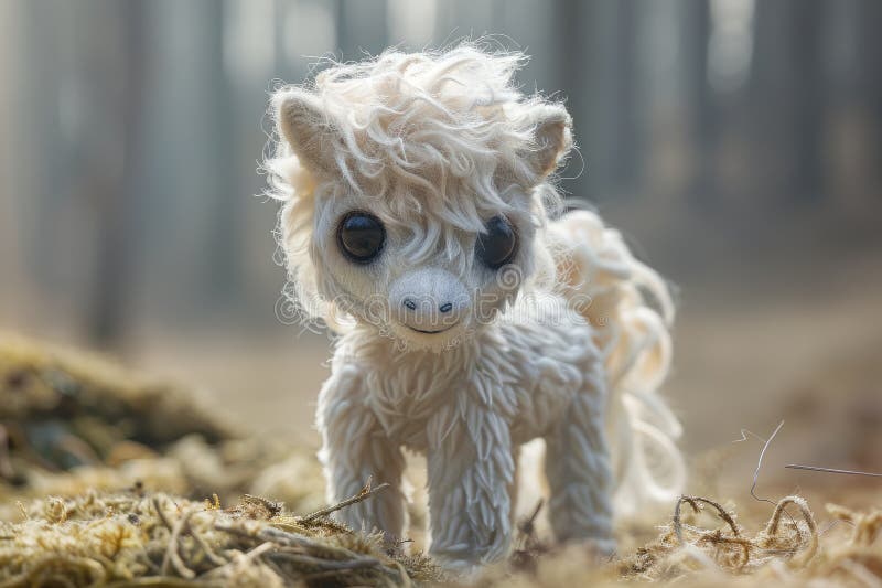 Cute Fluffy Ponny with Big Eyes Stock Illustration - Illustration of ...