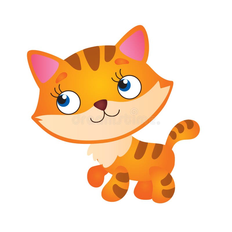 Cute Fluffy Red Cat stock vector. Illustration of holiday - 68040292