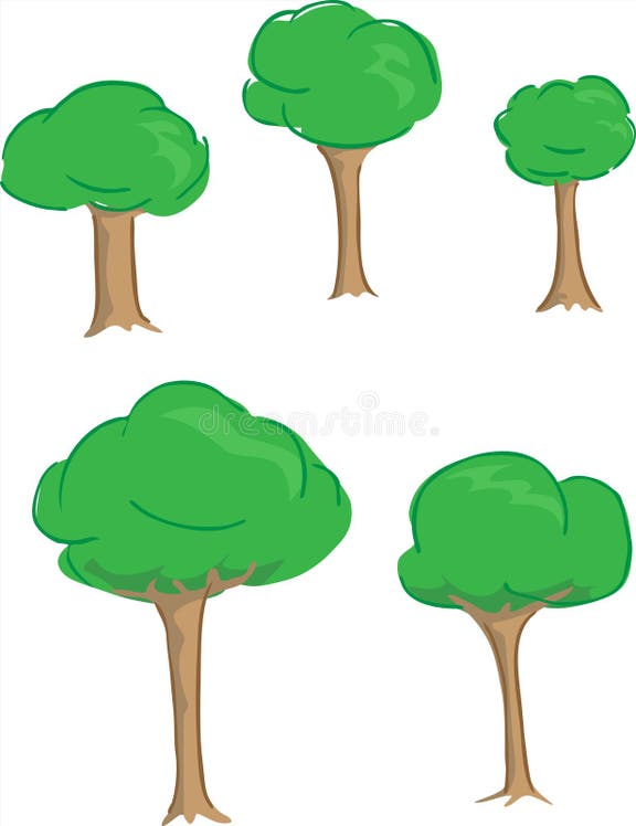 Cute Fluffy Trees stock vector. Illustration of cute - 16199935