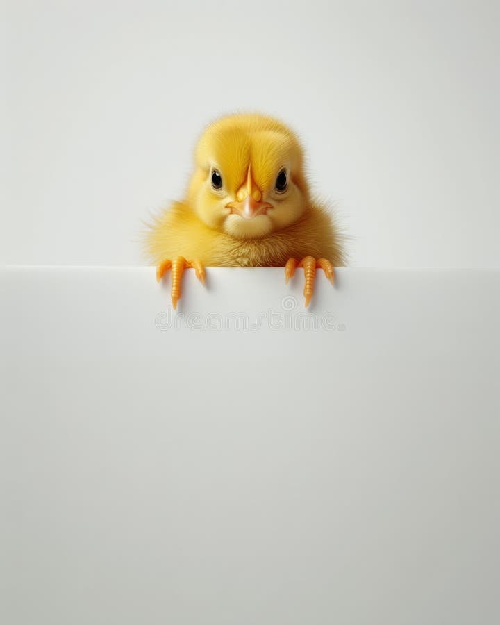 Cute Fluffy Yellow Chick on White Background. Easter Concept Stock ...
