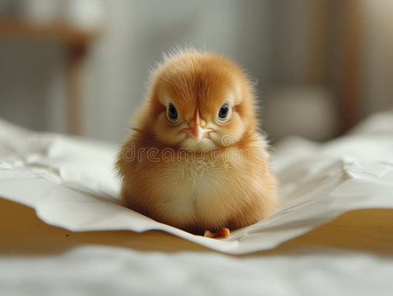 Cute Fluffy Yellow Chick on White Background. Easter Concept Stock ...