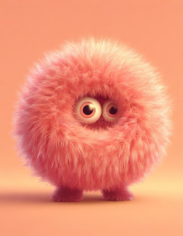 A Cute, Flurry, and Fluffy Little Monster Stock Illustration ...