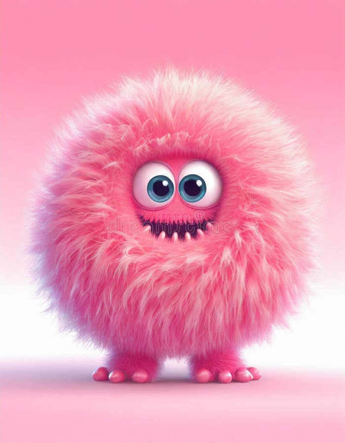 A Cute, Flurry, and Fluffy Little Monster Stock Illustration ...