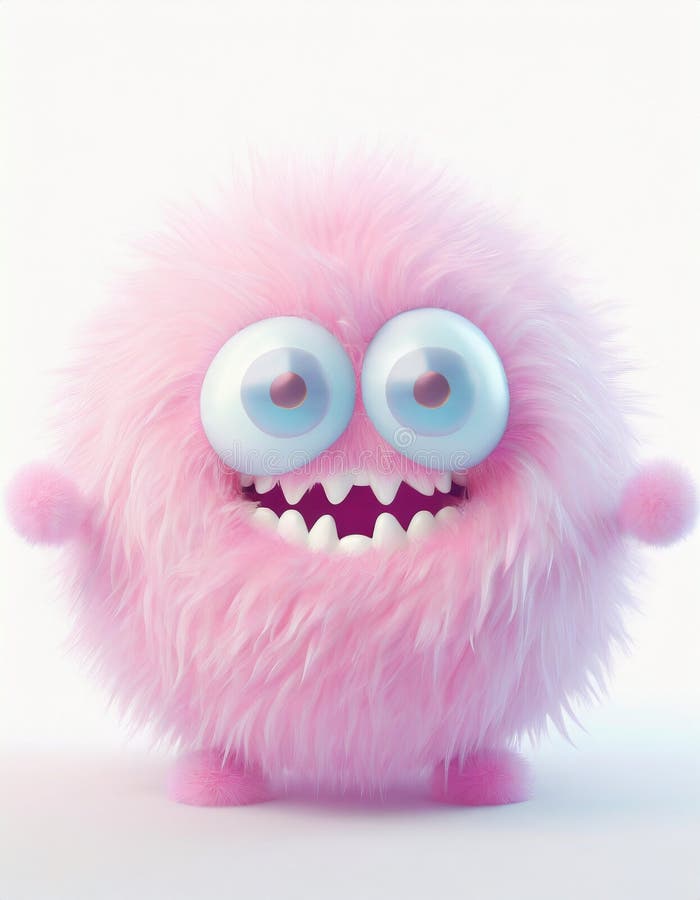 A Cute, Flurry, and Fluffy Little Monster Stock Illustration ...