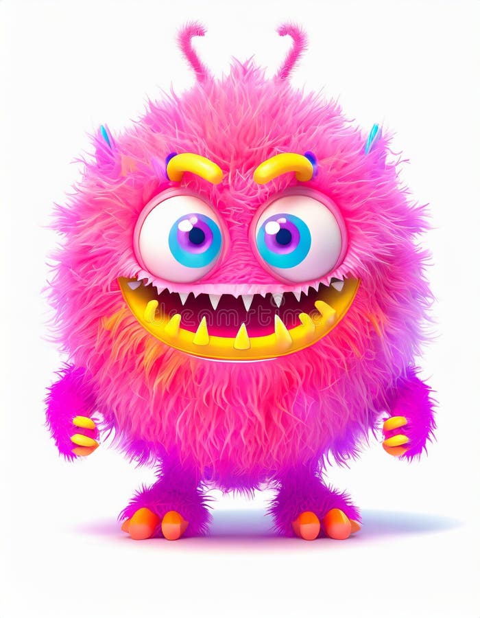 A Cute, Flurry, and Fluffy Little Monster Stock Illustration ...