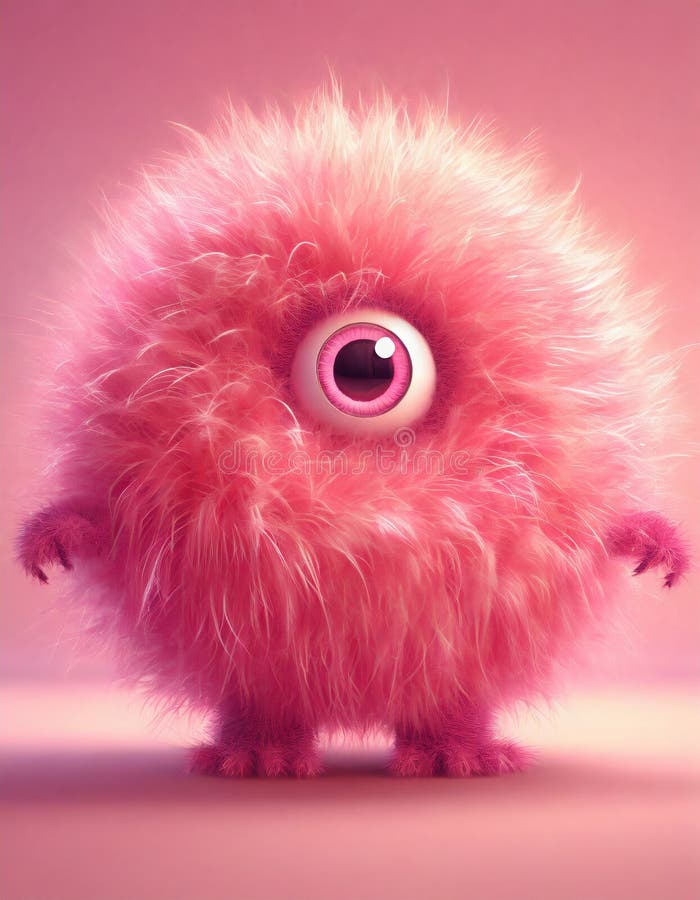 A Cute, Flurry, and Fluffy Little Monster Stock Illustration ...