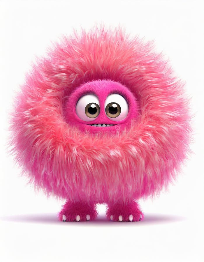 A Cute, Flurry, and Fluffy Little Monster Stock Illustration ...