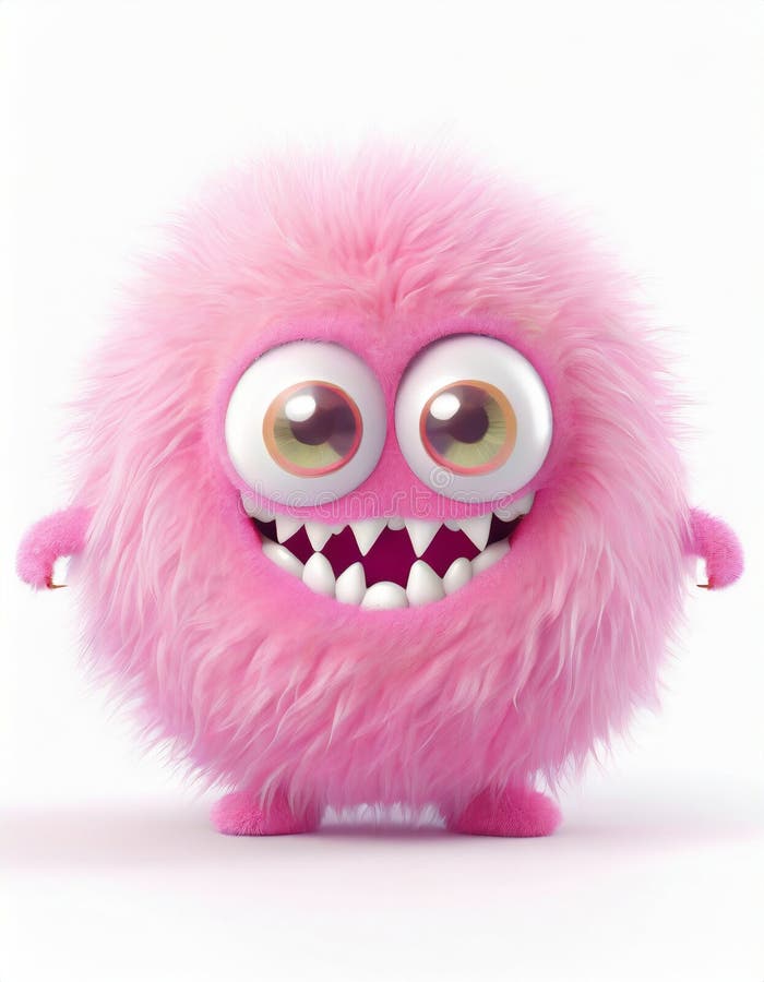A Cute, Flurry, and Fluffy Little Monster Stock Illustration ...