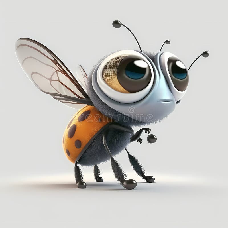 Fly Cartoon Style. Generative AI Stock Illustration - Illustration of ...