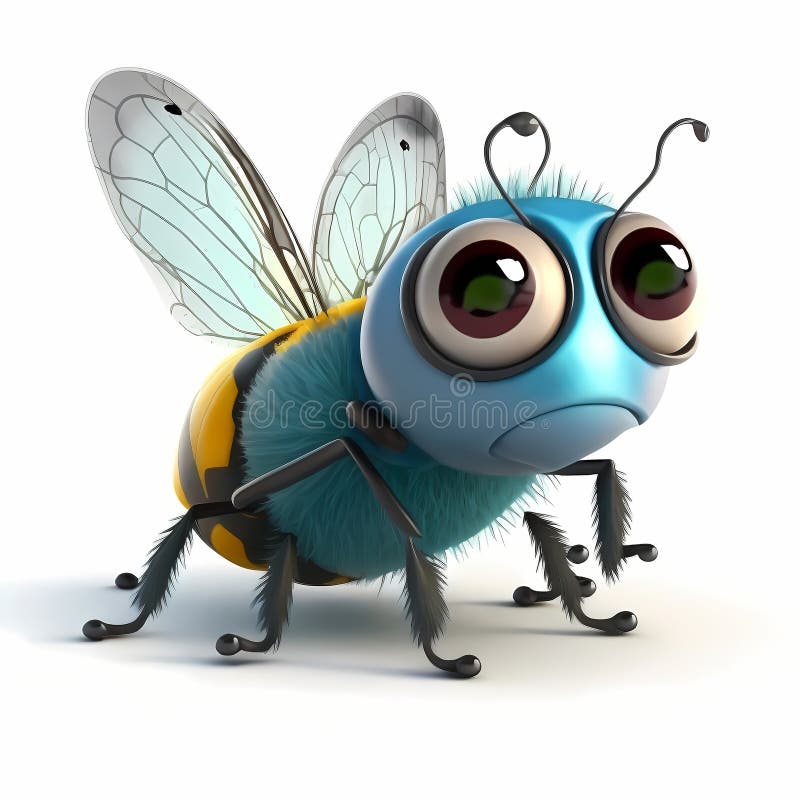 Fly Cartoon Style. Generative AI Stock Illustration - Illustration of ...
