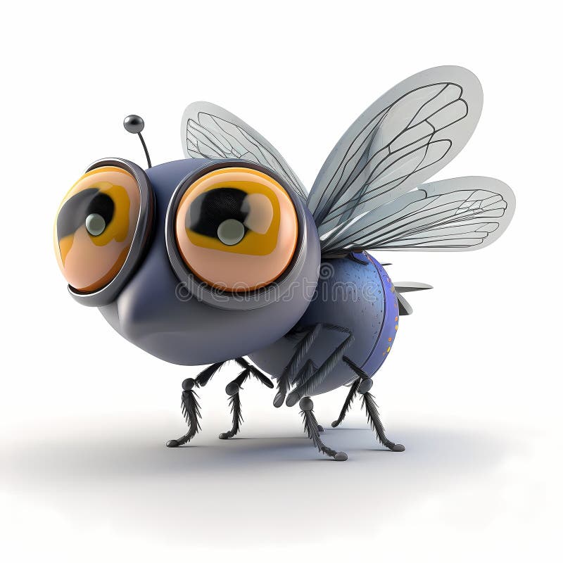Fly Cartoon Style. Generative AI Stock Illustration - Illustration of ...