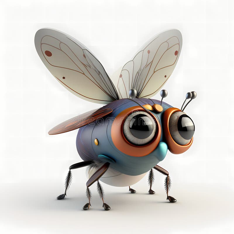 Fly Cartoon Style. Generative AI Stock Illustration - Illustration of ...