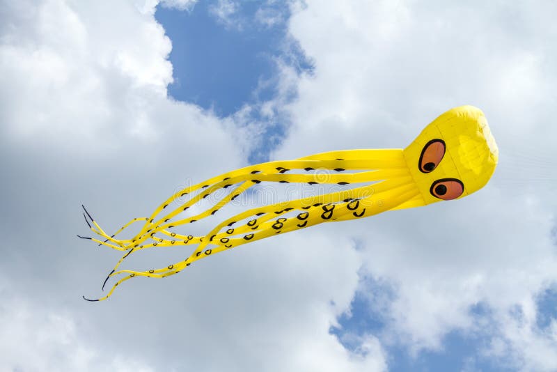 Cute flying kite stock photo. Image of recreation, blue - 129157064