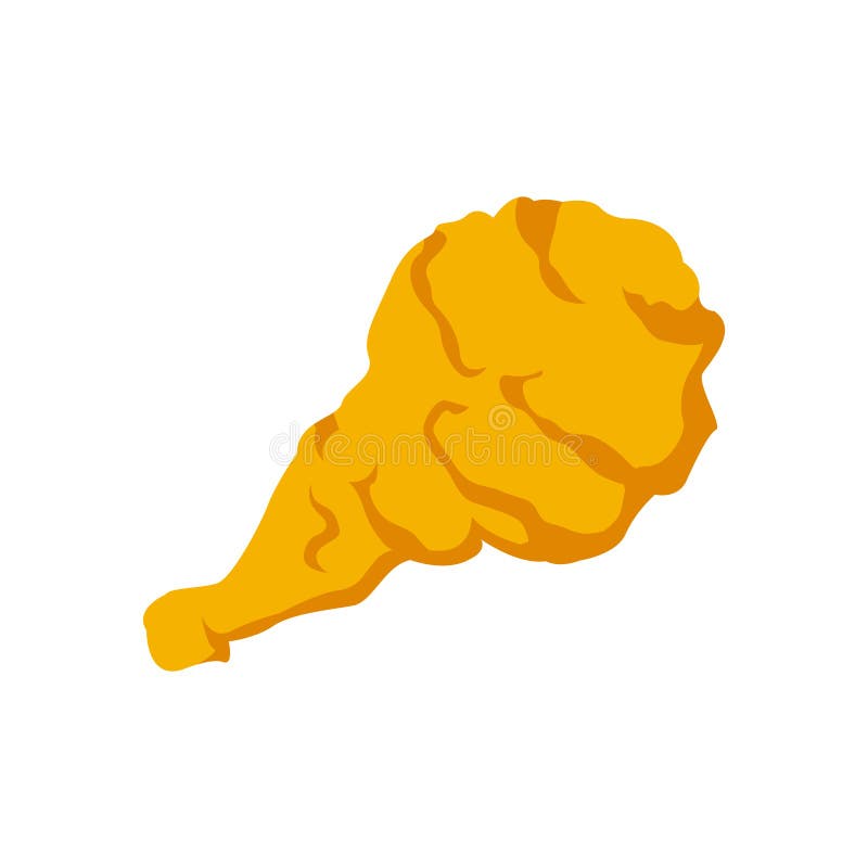 Cute Food of Fried Drumstick on Cartoon Version Stock Vector ...