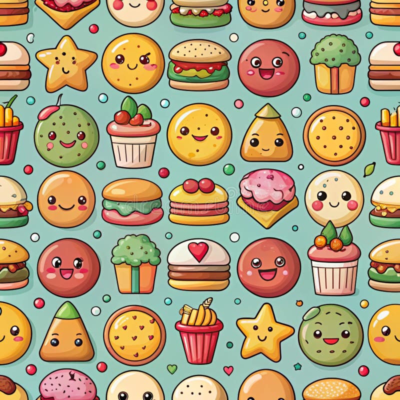 Cute Food and Drinks Cartoon Characters Best Friends Set, Delicious ...