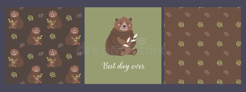 Cute Forest Animals Patterns with Bear Design for Nature-themed ...