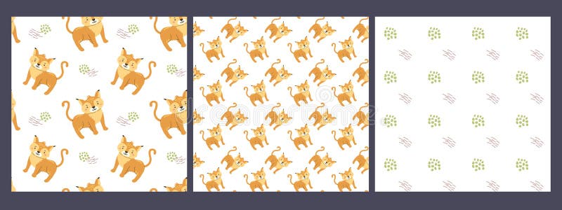 Cute Forest Animals Patterns with Fox and Nature Elements for Design ...