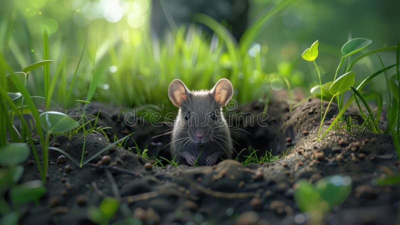 The Cute Forest Mouse.AI Generated Image Stock Image - Image of macro ...