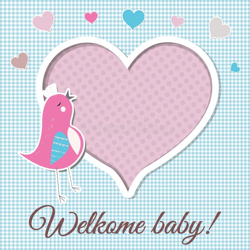 Cute Foto Frame with Bird, Vector Illustration Stock Vector ...