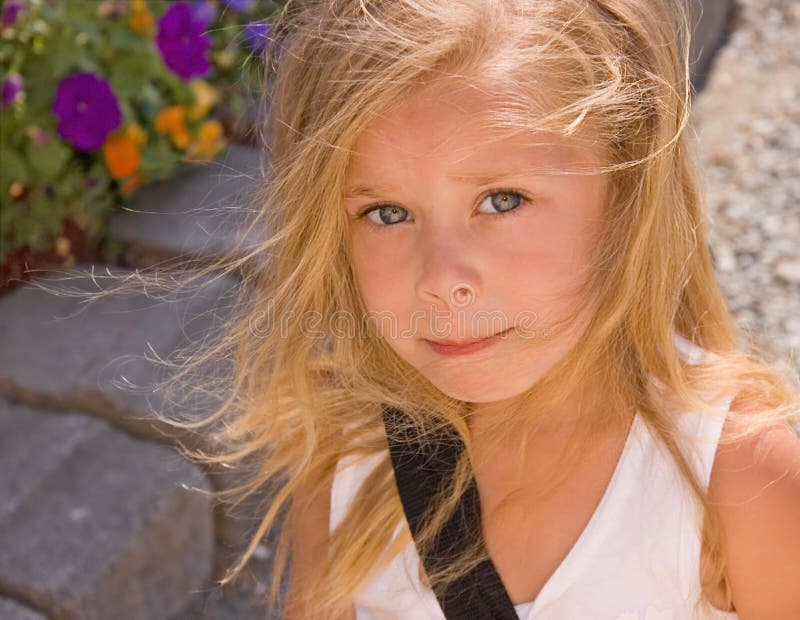 Cute Four Year Old Girl stock photo. Image of blond, long - 10767840